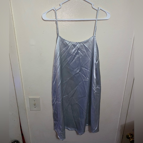 Dresses | Silver Satin Mini Dress | Poshmark
